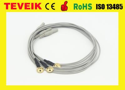 China Waterproof 1 Meter Gold Plated Copper Electrode EEG Cable With DIN 1.5 Socket for sale
