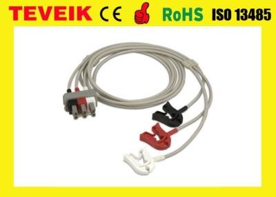 China Medical Patient Monitor ECG cable M1603A EKG cable 3 leads Clip AHA for sale