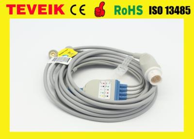 China TEVEIK Factory Reusable Medical HP Round 12pin 5 leads ECG Cable For Patient Monitor for sale