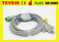 China Medical Reusable Biolight 5 leadwire Round 12pin 5Leads ECG Cable For Patient Monitor for sale