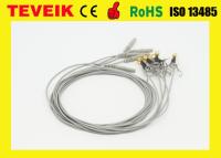 China Reusable Medical Neurofeedback TPU Gold Pated Copper DIN 1.5mm Ear-Clip EEG Electrode Cable for sale