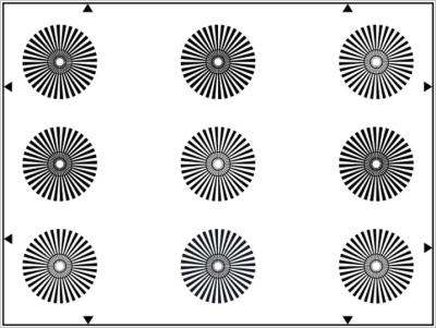 China 36 Sectors Camera Lens Test Chart SineImage YE0110 For Resolution / Sharpness Measurements for sale