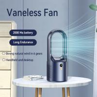 China HEBRONFAN Bladeless Mini Fan Handheld Air Cooler USB With Three Color For Outdoor for sale