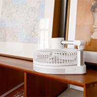 China Portable Desktop Rechargeable 9inch Foldable Fan With LED Light for sale