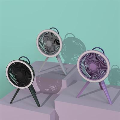 China Cordless Portable Camping Fan With Led Lantern 5V/2A 4 Mode Speed for sale