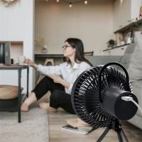 China HEBRONFAN 5000mah Rechargeable Tent Fan With Led Light Digital Control for sale