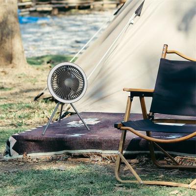 China Multifunctional Usb Rechargeable Fan For Camping With LED Ring Lights for sale