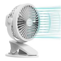 China 6000mAh Battery Operated Rechargeable Clip Fan With LED Light for sale