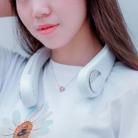 China HEBRONFAN Leafless Hands Free Neck Fan Wearable Neck Air Cooler for sale
