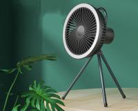China Rechargeable Portable Camping Fan 7800mAh Battery Tripod Stand Fan With Led Light for sale