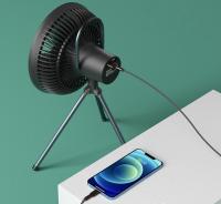 China Rechargeable Portable Camping Fan 7800mAh Battery Tripod Stand Fan With Led Light for sale