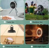 China Rechargeable Portable Camping Fan 7800mAh Battery Tripod Stand Fan With Led Light for sale