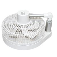 China DC 12V Desktop Rechargeable Fan With LED Light BLDC Motor Li-Polymer Battery for sale