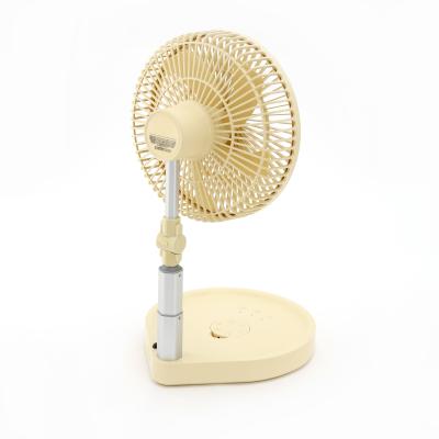 China Retractable 8 Inch Portable Foldable Fan USB 10000mAh Desktop Folding Fan With LED Light for sale