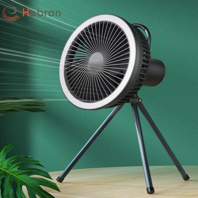 China LED Night Light Hanging Tripod Portable Fan 4 Speed Strong Wind Portable Camping Fan for sale