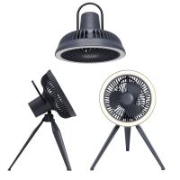 China Hebron Tripod Portable Fan Outdoor 4 Speed Strong Wind With LED Light Timing for sale
