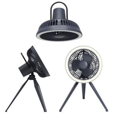 China Hebron Tripod Portable Fan Outdoor 4 Speed Strong Wind With LED Light Timing for sale