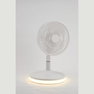 China Cooling Foldable Standing Fan Rechargeable Table Fan Portable USB With LED Light for sale