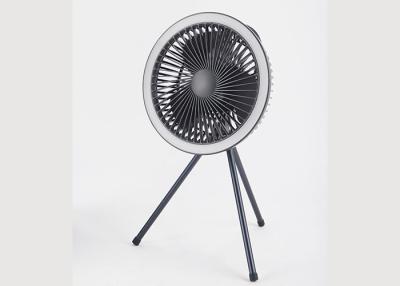 China Outdoor Portable Camping Fan 10000mAh USB Rechargeable Fan With Hanging Hook / LED Light for sale
