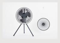 China Outdoor Camping Tripod Pedestal Fan 7800mAh Rechargeable Black With LED Light for sale