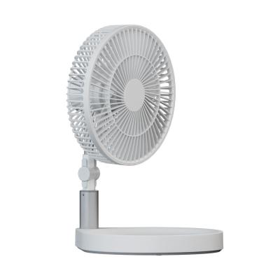 China Rechargeable Folding Pedestal Fan Portable USB Handheld Stand With LED Light for sale