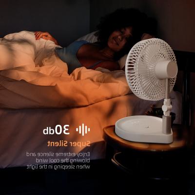 China 16000mAh Portable USB Rechargeable Fan Retractable Folding Night Light Indoor Vertical for sale