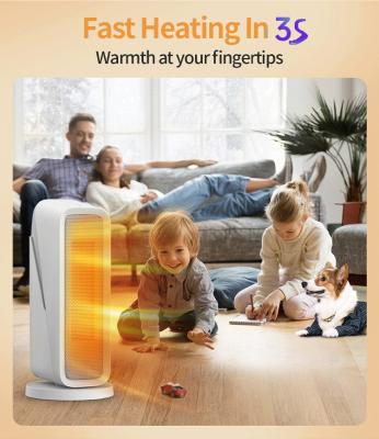 China Waterproof IP44 Desktop Heater Fan With 1-4h Timer And 50 Degree Swivel Head for sale