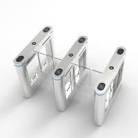 China 0.2S Optical Turnstiles , Tempered Glass Security Turnstiles With Buzzer Alarm for sale