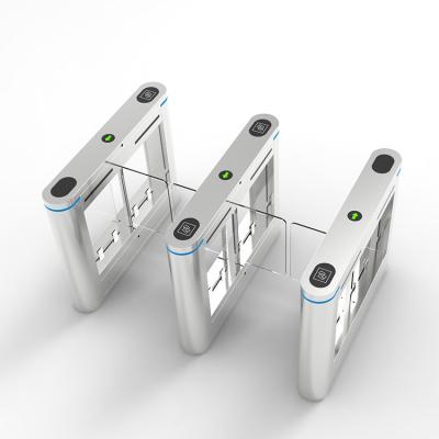 China 0.2S Optical Turnstiles , Tempered Glass Security Turnstiles With Buzzer Alarm for sale
