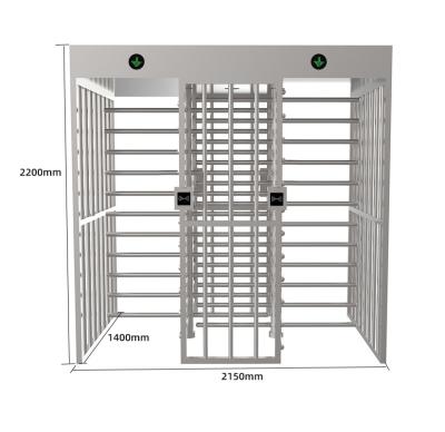 China 304 Stainlesl Steel Full Height Turnstile Gate Low Noise LED Direction Indication for sale