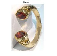 China Plating Brass Bangle Bracelets Cuff Jewelry Garnet Stones Silver Jewelry Glitter CZ for sale