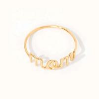 China Stainless Steel 18K Gold MOM Stacking Ring For Women Fine Jewelry for sale