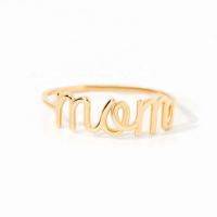 China Stainless Steel 18K Gold MOM Stacking Ring For Women Fine Jewelry for sale