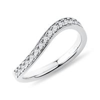 China 925 Sterling Silver White Gold Diamond CZ Wave Ring for Ladies Fine Jewelry OEM/ODM for sale