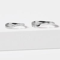 China 925 Sterling Silver White Gold Diamond CZ Wave Ring for Ladies Fine Jewelry OEM/ODM for sale