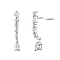 China 925 Sterling Silver White Pear Drop Cubic Zircon Earrings for Customer Needs for sale