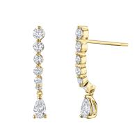 China 925 Sterling Silver White Pear Drop Cubic Zircon Earrings for Customer Needs for sale