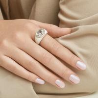 China Micro Insert 18K Gold Plated Blue Topaz Enamel Fashion Women's Brass Rings for sale