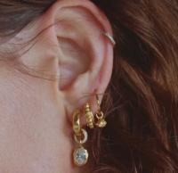China Gold Plated Oval Cut Cubic Zircon Brass Fashion Earrings for Women Versatile and Chic for sale