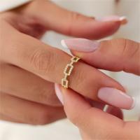 China 925 Sterling Silver 18K Gold White CZ Cuban Twist Ring with Fast Shipping to Your Country for sale