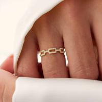 China 925 Sterling Silver 18K Gold White CZ Cuban Twist Ring with Fast Shipping to Your Country for sale