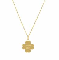 China Emerald Enamel Clover Girls Pendant Jewelry Lucky 18K Gold Plated 925 Sterling Silver for sale