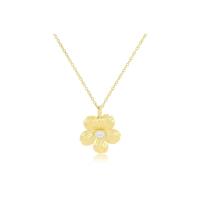 China 925 Sterling Silver Material Type Gold Plated Dainty Cherry Blossom Flower Pendants for sale