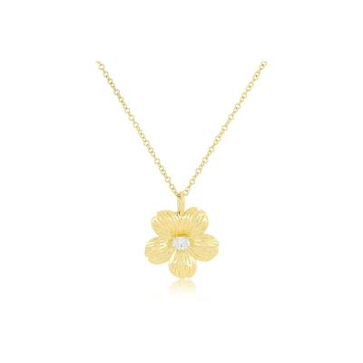 China 925 Sterling Silver Material Type Gold Plated Dainty Cherry Blossom Flower Pendants for sale