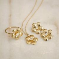China 925 Sterling Silver Material Type Gold Plated Dainty Cherry Blossom Flower Pendants for sale