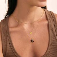 China Women's Classic 925 Silver 18K Gold Chain Enamel Hexagram Pendant Necklaces for sale