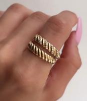 China Handmade Twist Classic 925 Sterling Silver Women's Ring Jewelry Plated With 18K Gold for sale