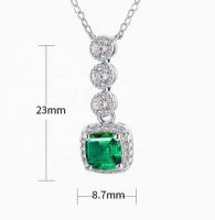 China Emerald Retro Pendant Clavicle Chain in 925 Silver with Pave Setting Inlay Technology for sale