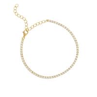 China White Gold Plated May Birthday Emerald Cubic Zircon Adjustable Tennis Chain Bracelet for sale