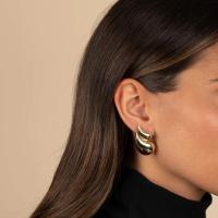 China 2024 Double Teardrop Fashion 18K Gold Plated Earrings and Customized Logo Acceptance for sale